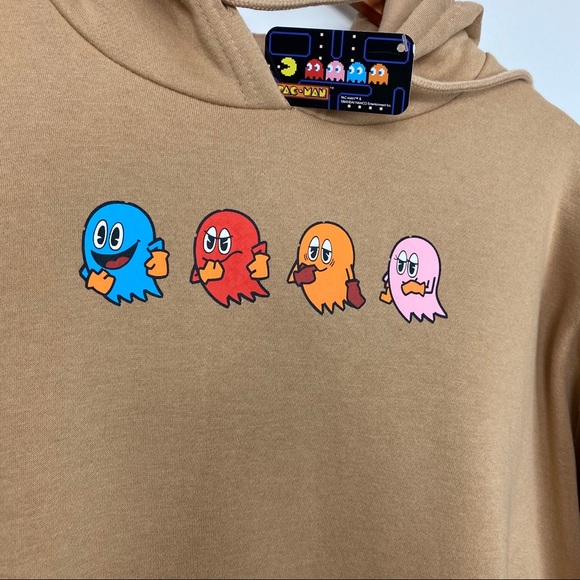 Pac Man | Sweaters | Rare Pac Man Hoodie Pullover 9s Nostalgia Tan ...
